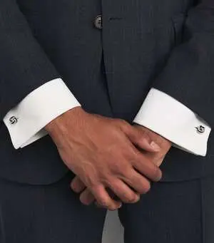 DEAKIN & FRANCIS Sterling Silver And Enamel Knot Cufflinks - Black