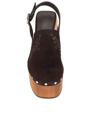 JIMMY CHOO Alida 135 Clog Suede With Embroidered Detail