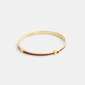 Coach Thin Enamel Signature Hinged Bangle - Gold/wine