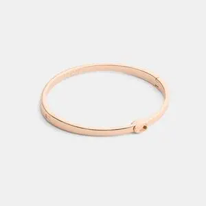 Coach Thin Signature Hinged Bangle - Rose Gold