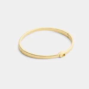 Coach Thin Signature Hinged Bangle - Gold