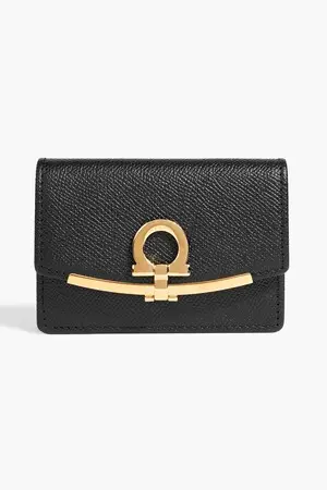FERRAGAMO Gancini Pebbledleather Key Wallet - Black