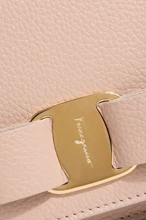 FERRAGAMO Vara Bow Pebbled-leather Crossbody Bag