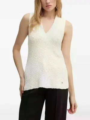 PEDRO DEL HIERRO V-neck Textured Knit Top