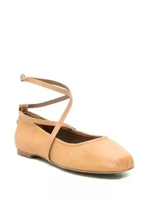Ba&sh Leather Wrap-strap Ballet Flats