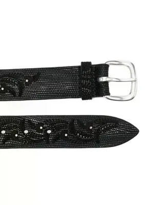 ORTIGNI Floral Leather Belt