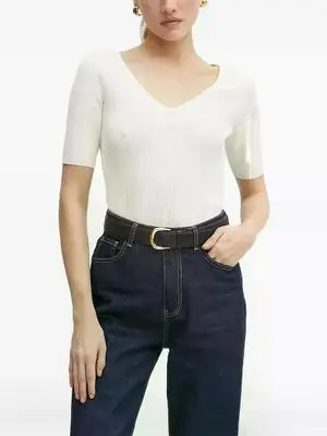 BOSS Ribbed V-neck Top