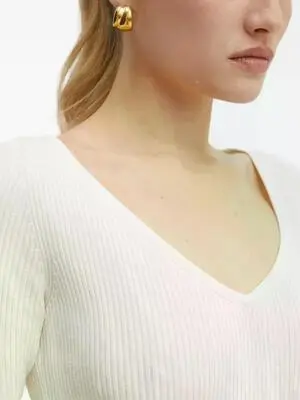 BOSS Ribbed V-neck Top