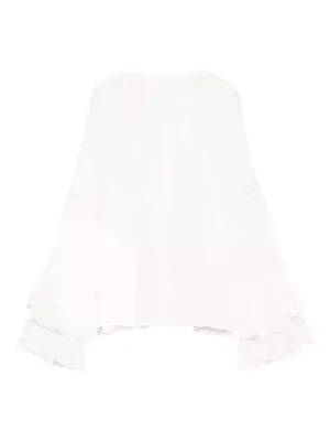 Ba&sh Eyelet-embroidered Ruffle Blouse - Neutrals