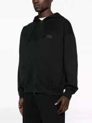 Y3 Zip-up Hoodie With Logo Detail