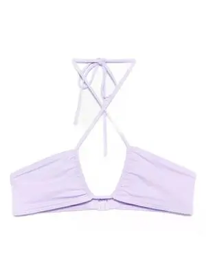 MC2 SAINT BARTH Cross-straps Halterneck Bikini Top - Purple