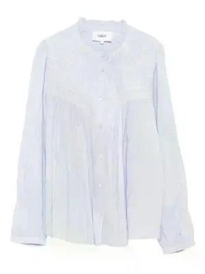 Ba&sh Jaky Embroidered Ruffled Blouse - Blue