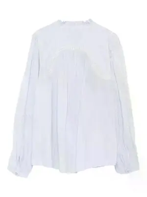Ba&sh Jaky Embroidered Ruffled Blouse - Blue