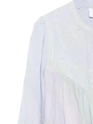 Ba&sh Jaky Embroidered Ruffled Blouse - Blue