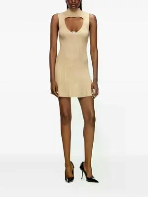 DIESEL® Keyhole-neck Ribbed A-line Dress - Neutrals