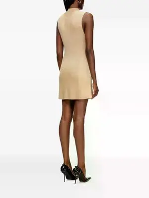 DIESEL® Keyhole-neck Ribbed A-line Dress - Neutrals