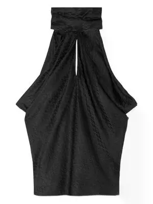 Versace Textured Top With Neck-tie Detail