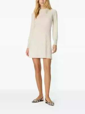 Missoni Zigzag-pattern Long-sleeve Mini Dress - Neutrals
