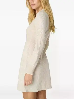 Missoni Zigzag-pattern Long-sleeve Mini Dress - Neutrals