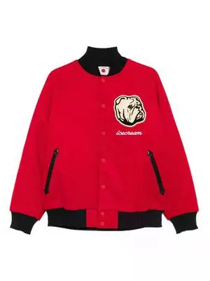 ICECREAM Bulldog-embroidered Bomber Jacket - Red