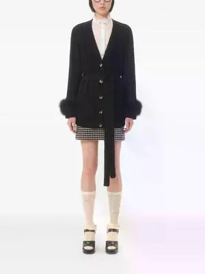 Valentino Garavani Feather-cuff Ribbed Jacket