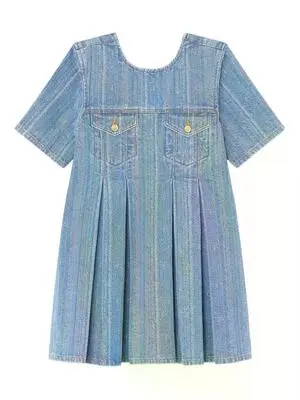 GANNI Pleated Denim Mini Dress