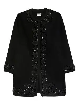 P.a.r.o.s.h Embellished Floral Wool Coat