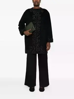 P.a.r.o.s.h Embellished Floral Wool Coat