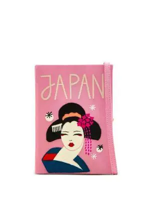 OLYMPIA LE-TAN Embroidered Geisha Clutch Pink