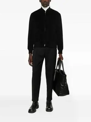 LARDINI Zip-front Bomber Jacket - Black