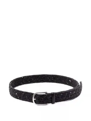 ORTIGNI Braided Leather Belt - Grey