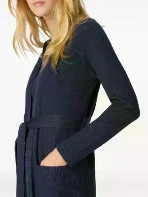 Missoni Chevron-pattern Belted Cardigan - Blue