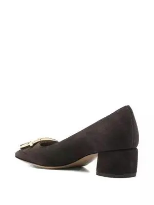 FERRAGAMO 40mm Gancini-embellished Block-heel Pumps - Brown