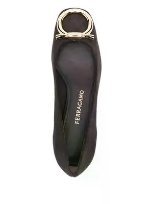 FERRAGAMO 40mm Gancini-embellished Block-heel Pumps - Brown
