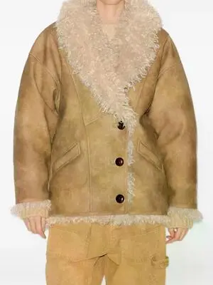 Isabel Marant Étoile Clea Faux-shearling Collar Coat - Brown