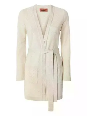 Missoni Chevron Pattern Belted Cardigan - Neutrals