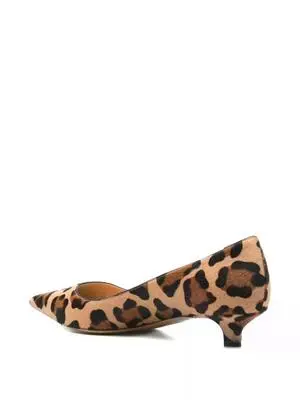 FRANCESCO RUSSO 35mm Leopard-print Kitten-heel Pumps