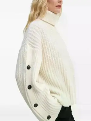 WON HUNDRED Ribbed Knit Button Detail Sweater