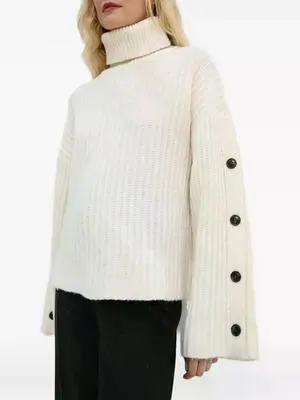 WON HUNDRED Ribbed Knit Button Detail Sweater