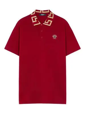 Versace Medusa Head Logo-embroidery Polo Shirt - Red