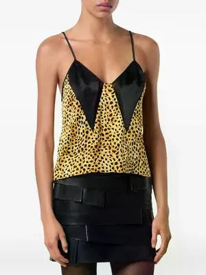 Versace Cheetah-print Silk Top