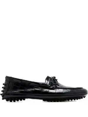 Le Monde Beryl Driver Embossed Moccasins - Black