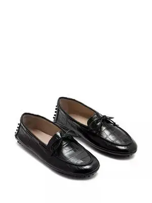 Le Monde Beryl Driver Embossed Moccasins - Black
