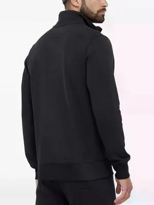 Gant Shield Logo-embroidered Zip-neck Sweater
