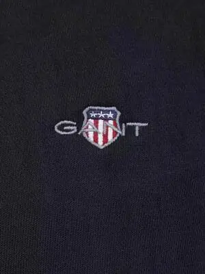 Gant Shield Logo-embroidered Zip-neck Sweater