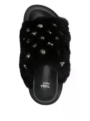Toga 40mm Studded Shearling Sandals