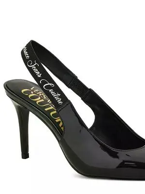 Versace Slingback Patent Leather Pumps - Black