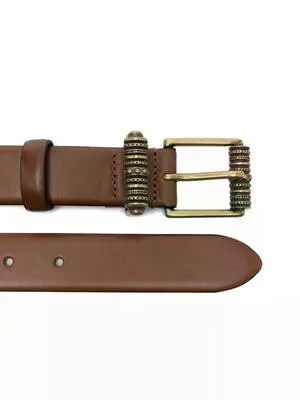 Ba&sh Embossed-buckle Leather Belt