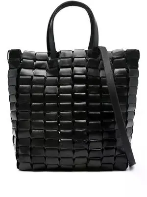 Dragon Diffusion Leather Woven Tote Bag - Black