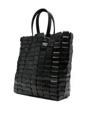Dragon Diffusion Leather Woven Tote Bag - Black